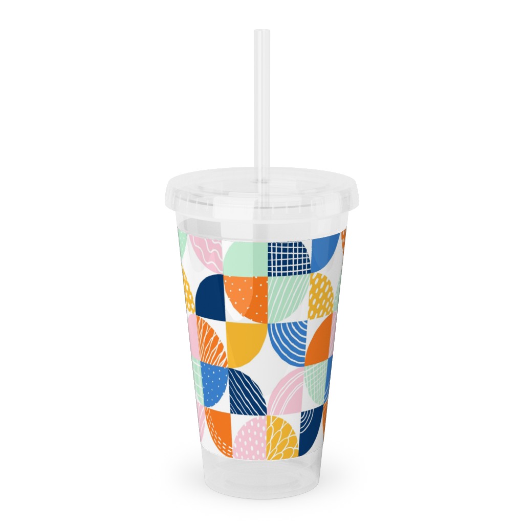 Modern Quilt Pattern - Multi Acrylic Tumbler with Straw | Shutterfly
