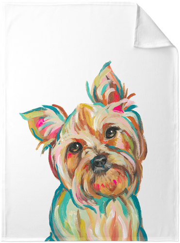 Yorkie Custom Text Fleece Photo Blanket by Shutterfly | Shutterfly