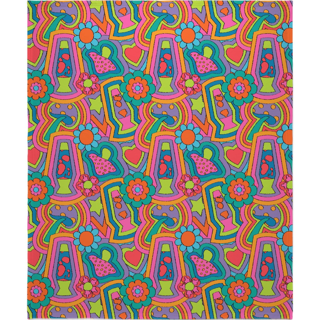 Psychedelic 60s Rainbow - Neon Blanket | Shutterfly