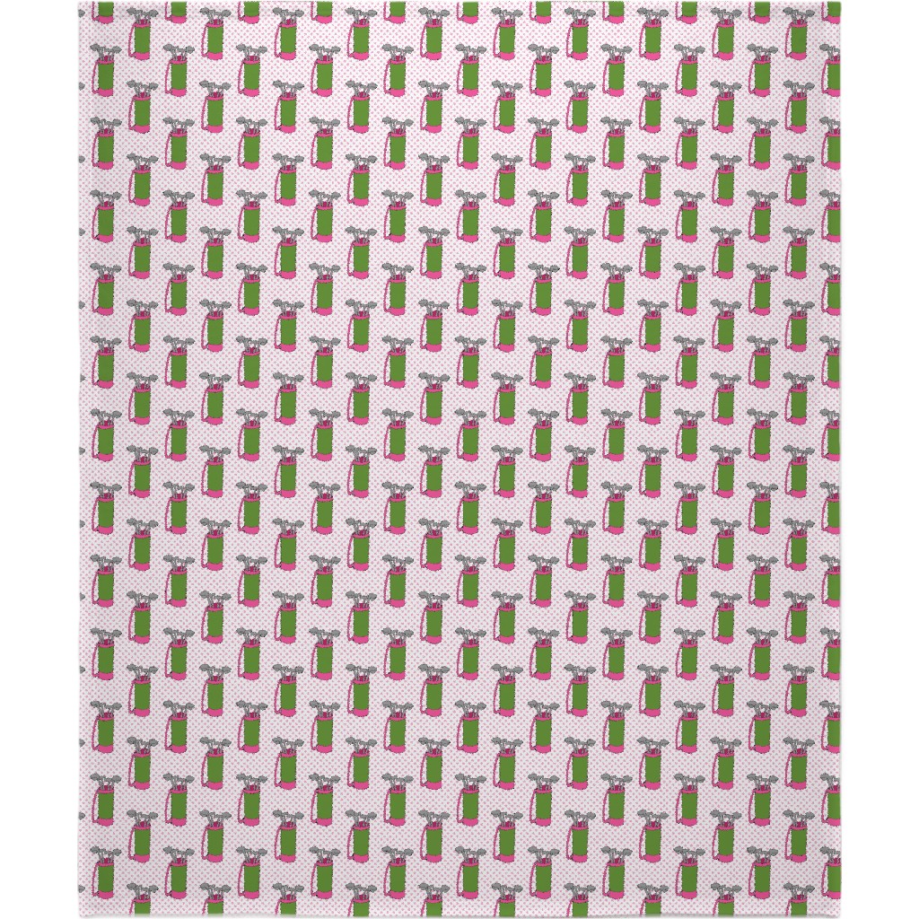 Golf Club Pattern - Green and Pink Blanket | Shutterfly