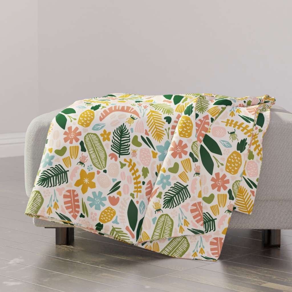 Tropical Adventure Woodcut - Multi Blanket | Shutterfly