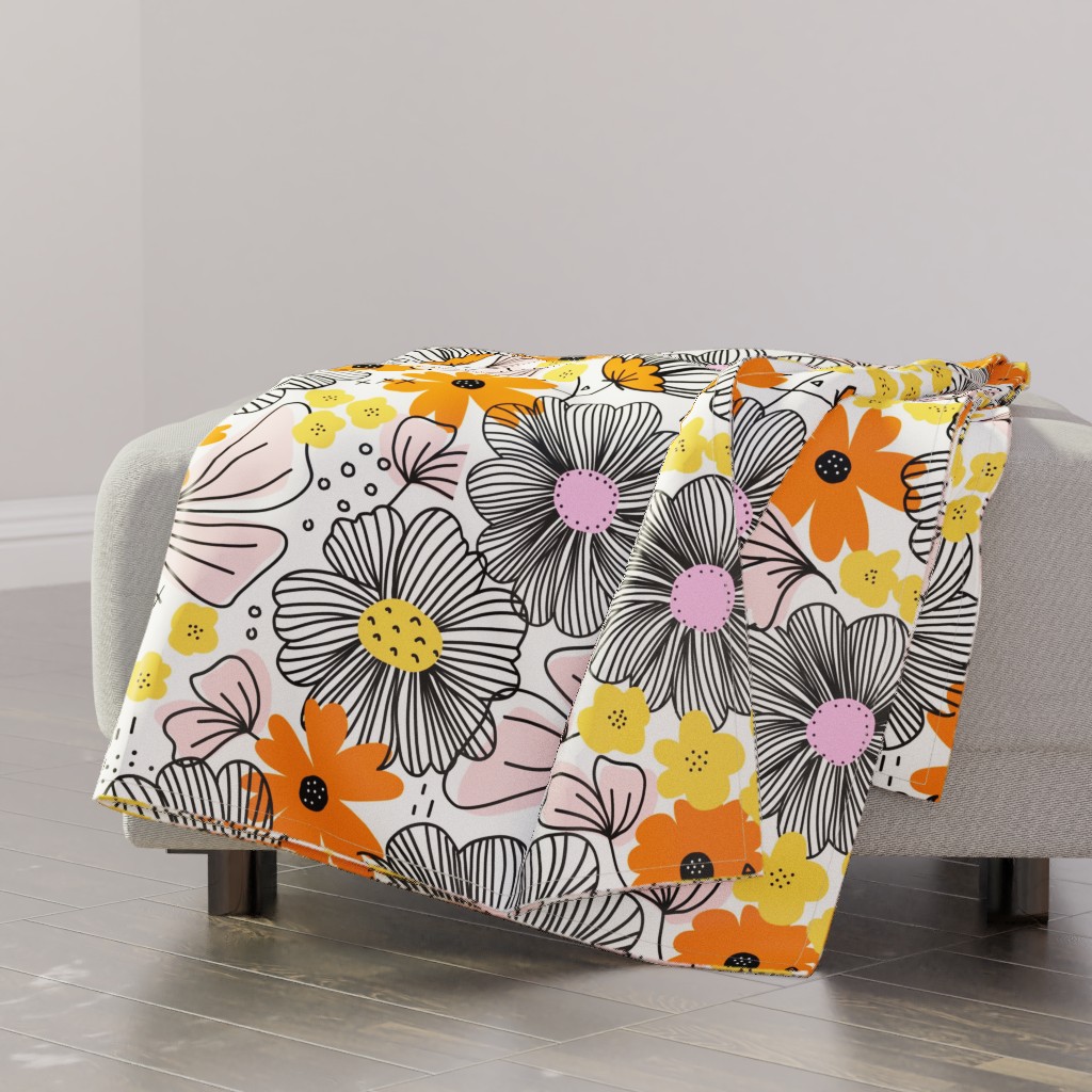 Line Art Florals - Multi Blanket | Shutterfly