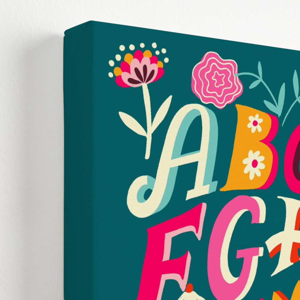 Flowering Alphabet - Teal Canvas Print | Shutterfly