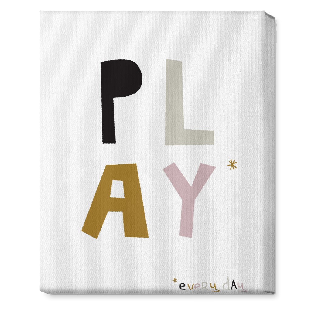 Play Typography - Neutral With Pink Canvas Print | Shutterfly