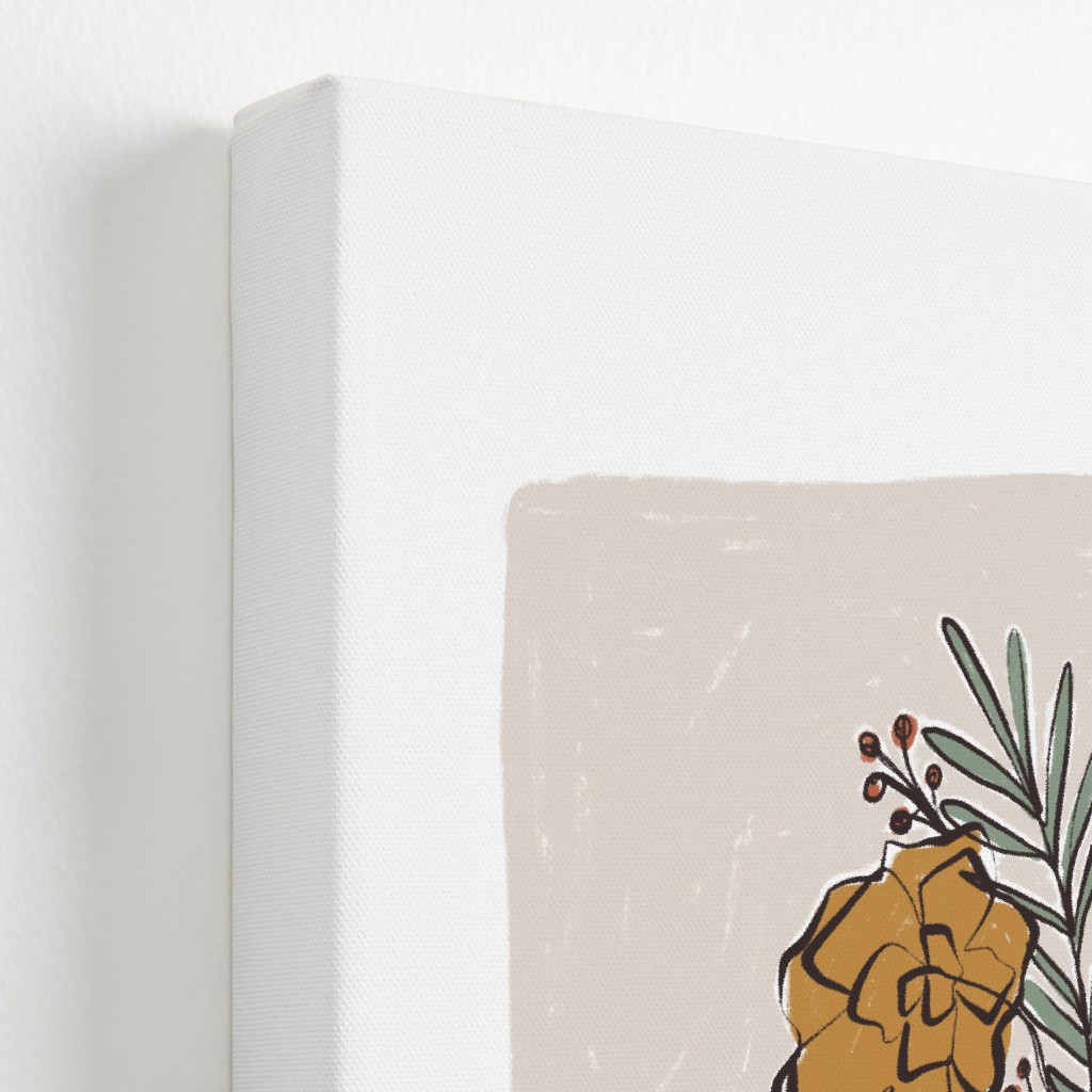 Bouquet Study - Yellow on Beige Canvas Print | Shutterfly