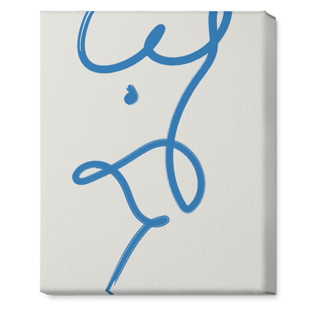 Minimalist Female Torso Line - Blue Wall Art | Shutterfly