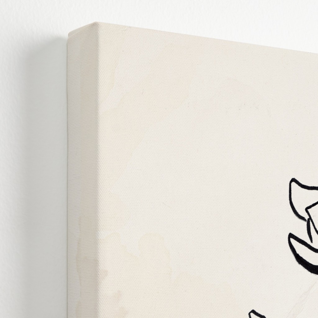 Vintage Magnolia Sketch - Beige and Black Canvas Print | Shutterfly