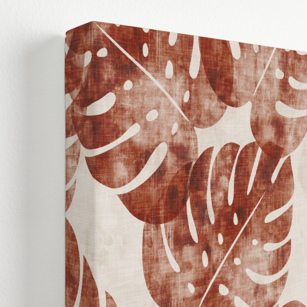 Monstera Leaves - Rust Wall Art | Shutterfly