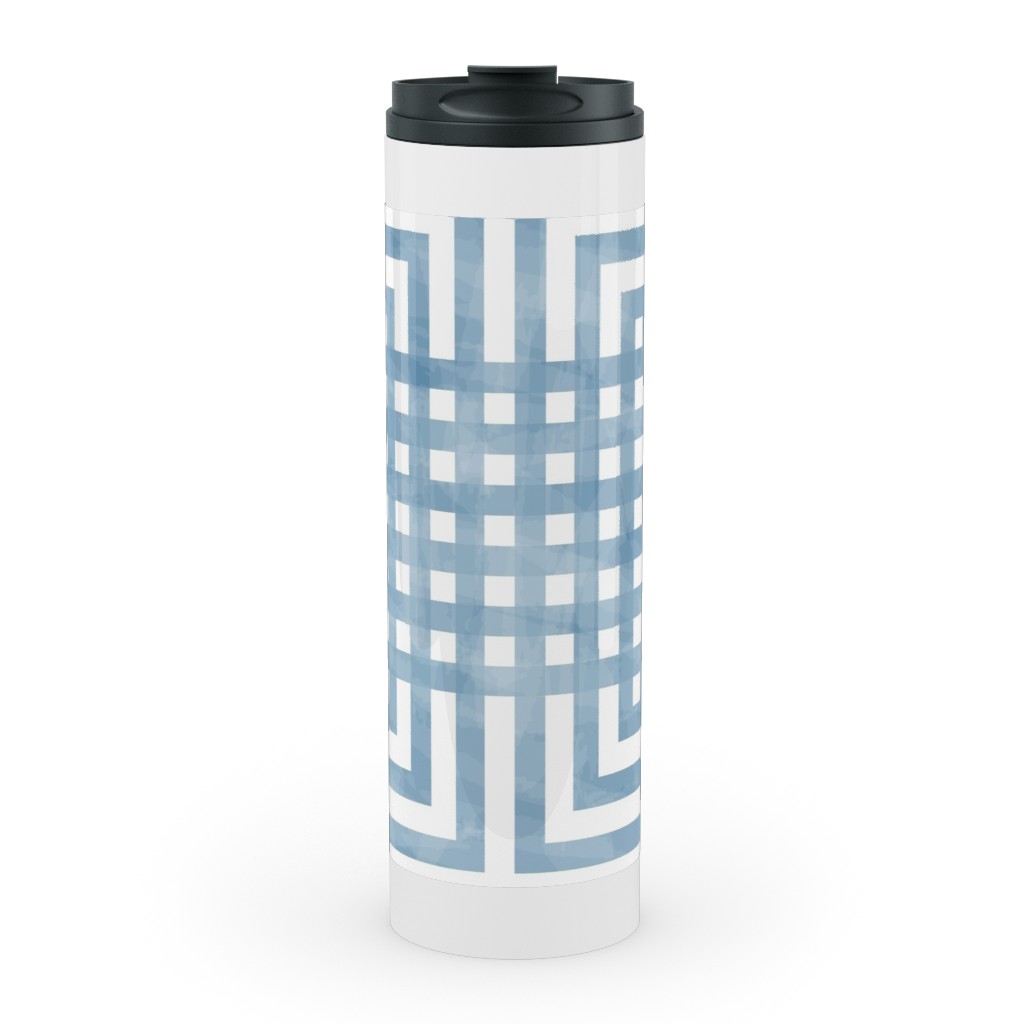 Square Grid - Blue Stainless Mug | Shutterfly