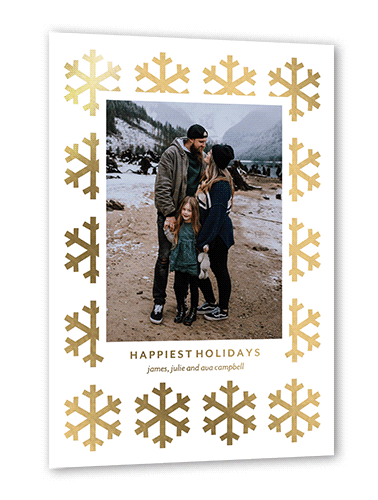 Flashy Snowflakes 5x7 Personalized Foil Card by Yours Truly | Shutterfly