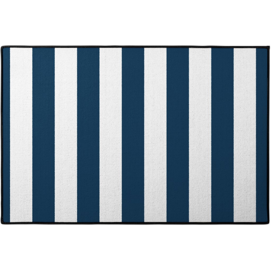 Cabana Stripe - Navy and White Door Mat | Shutterfly