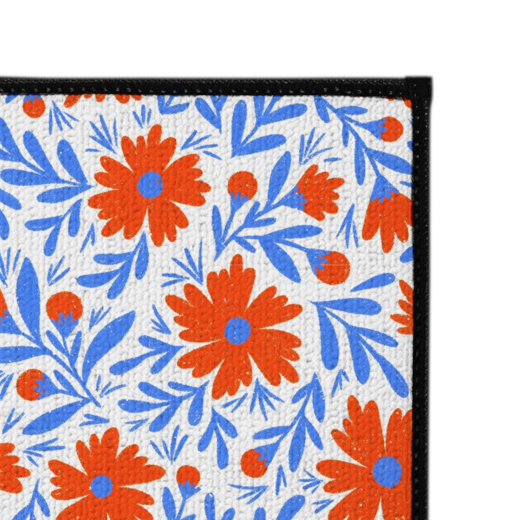 Floral Drop - Red and Blue Door Mat | Shutterfly