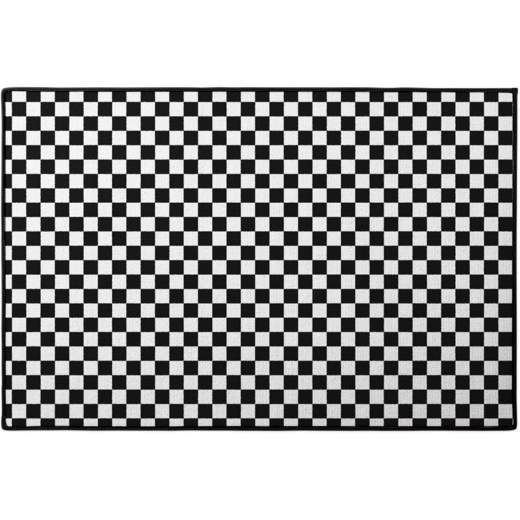 Checker - Black and White Door Mat | Shutterfly