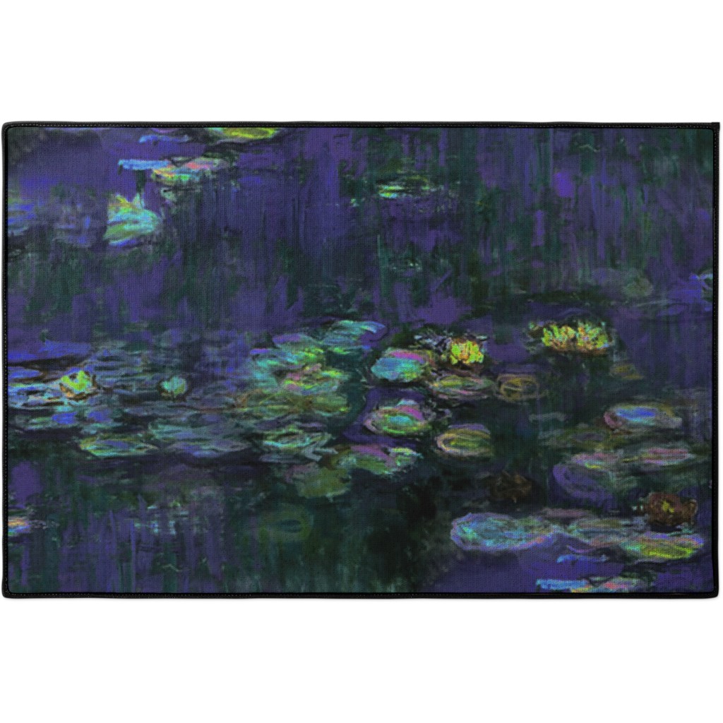 Claude Monet Waterlilies At Night Door Mat | Shutterfly