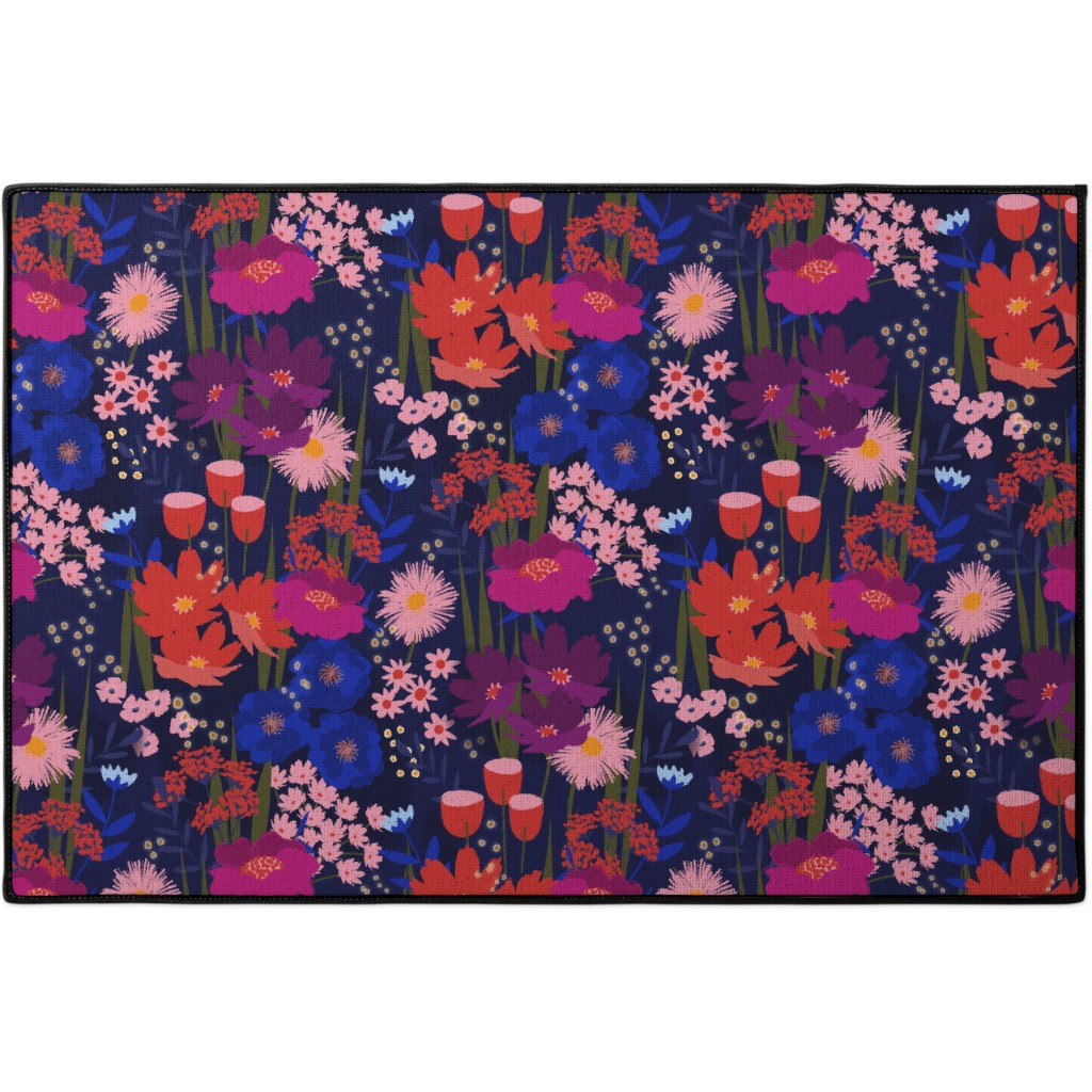 Summer Nights Floral - Dark Door Mat | Shutterfly