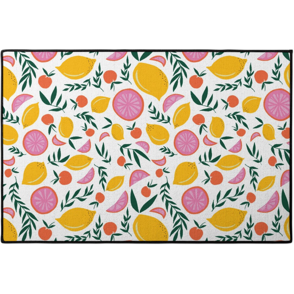 Citrus Grove - Pink and Yellow Door Mat | Shutterfly