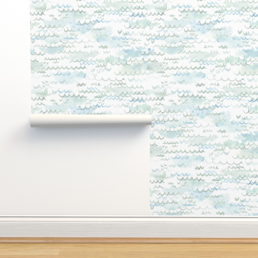 Watercolor Waves - Neutral Wallpaper | Shutterfly