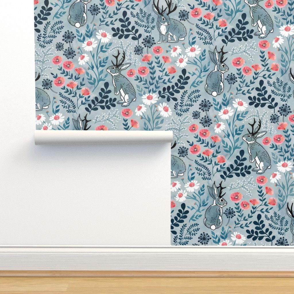 Jackalope Meadow - Blue Wallpaper | Shutterfly