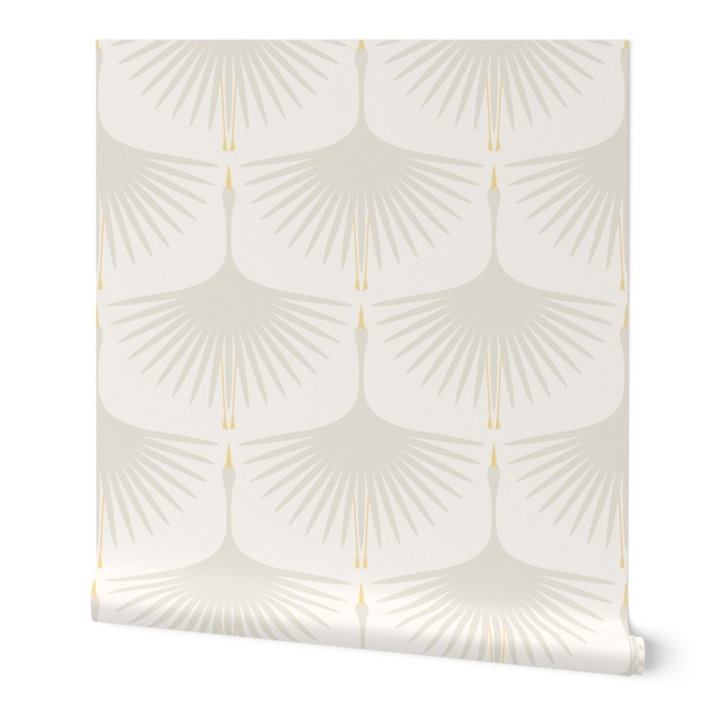 Art Deco Swans - Off-White on Off-White Wallpaper | Shutterfly