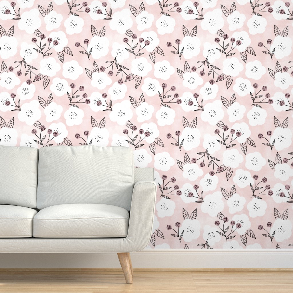 Arlene Floral - Pink Wallpaper | Shutterfly
