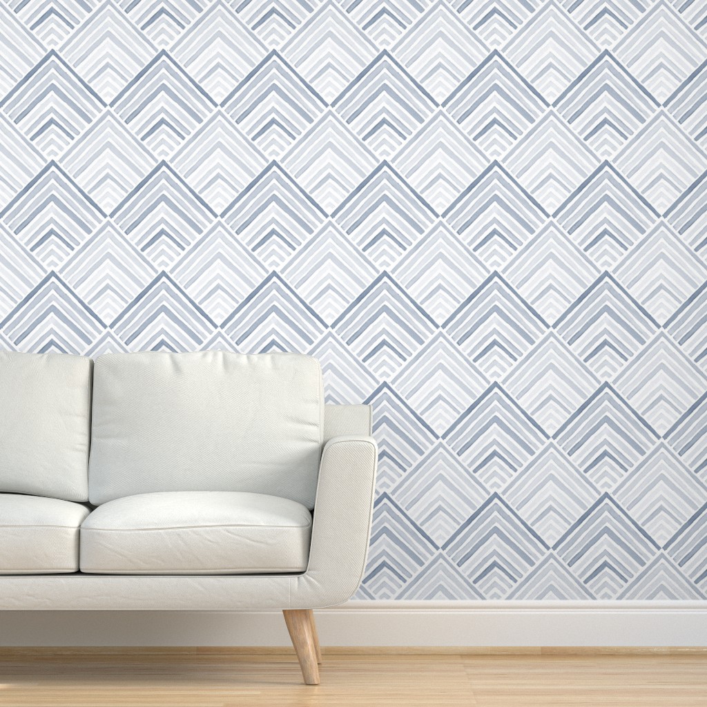 Seaside Coolscape Watercolors - Blue Gray Wallpaper | Shutterfly