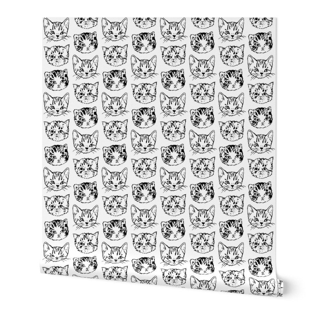 Cat Stack - Black and White Wallpaper | Shutterfly