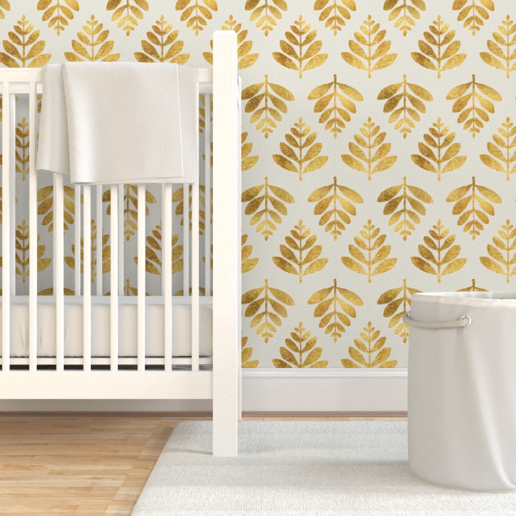Lau Leaf - Gold Wallpaper | Shutterfly