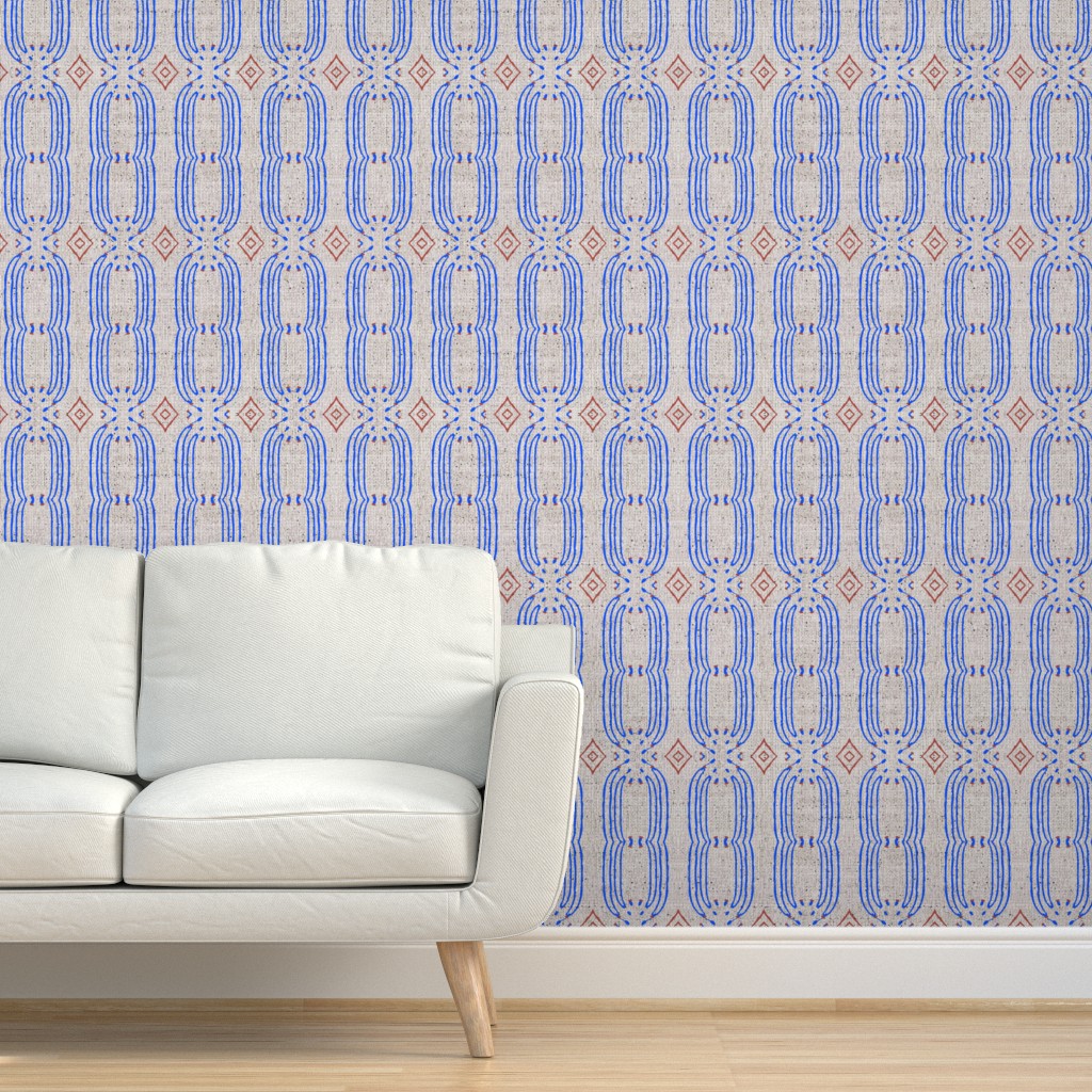 French Linen Loop - Blue Wallpaper | Shutterfly