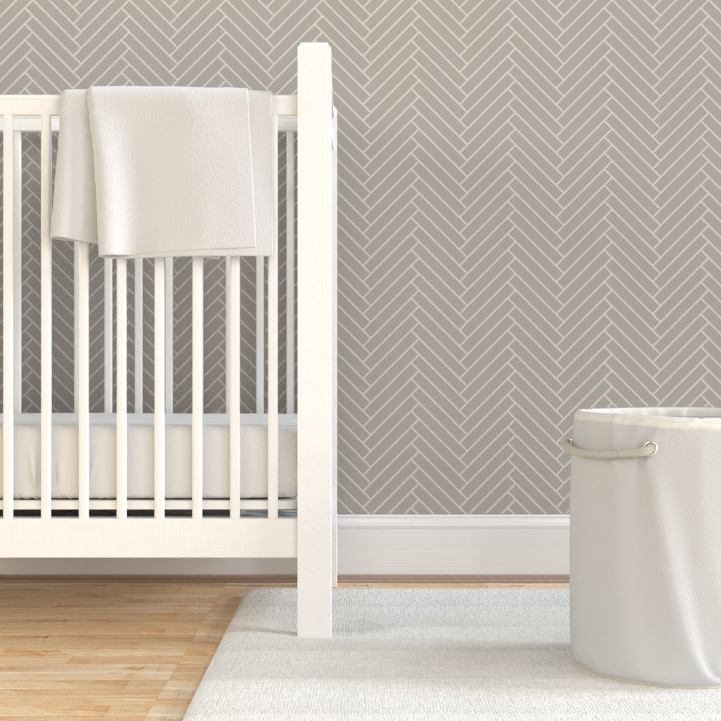 Herringbone - Greige Wallpaper | Shutterfly