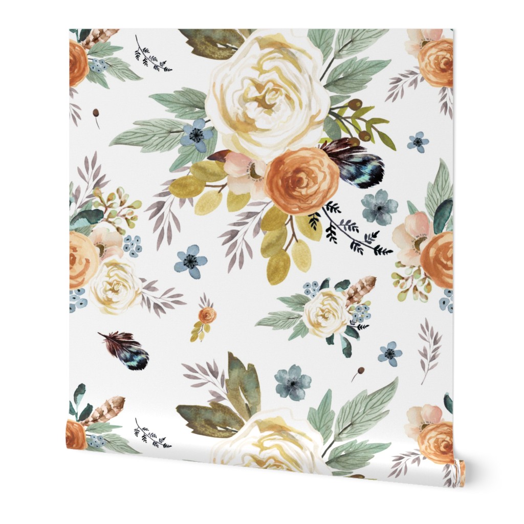 Western Autumn Florals - Multi Wallpaper | Shutterfly