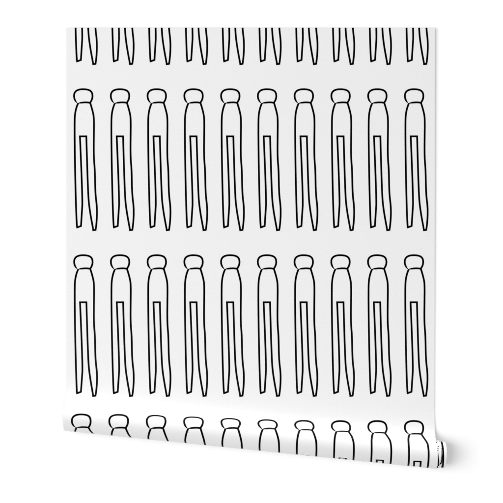 Clothespins - Black and White Wallpaper | Shutterfly