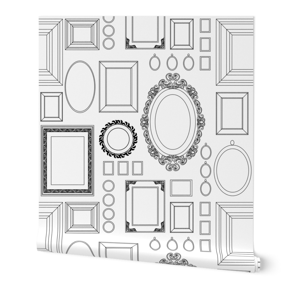 Vintage Victorian Style Frames - Black and White Wallpaper | Shutterfly