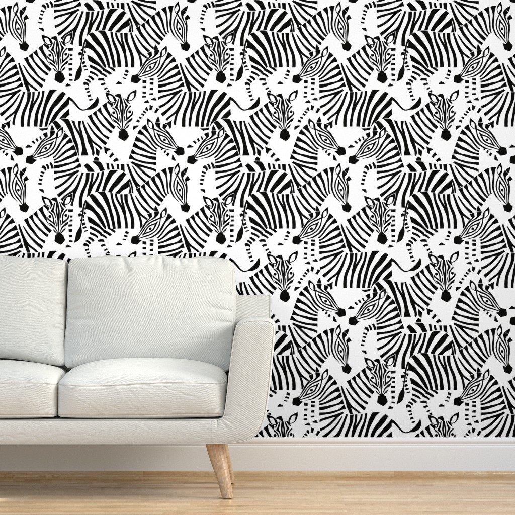 Zebra - Black and White Wallpaper | Shutterfly