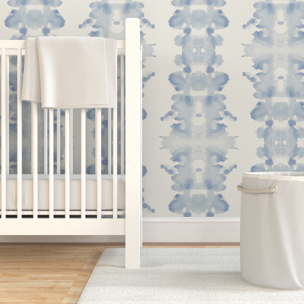 Double Inkblot - Light Blue and Cream Wallpaper | Shutterfly