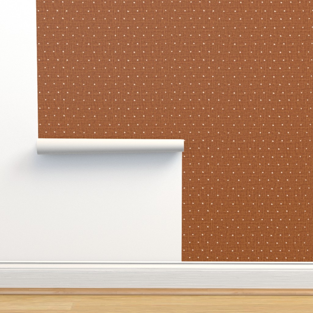 Organic Polka Dot Spots - White on Copper Wallpaper | Shutterfly