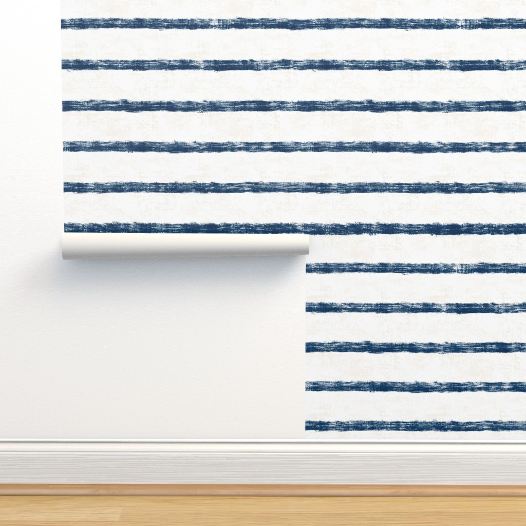 Nautical Burlap Stripes - Navy Wallpaper | Shutterfly