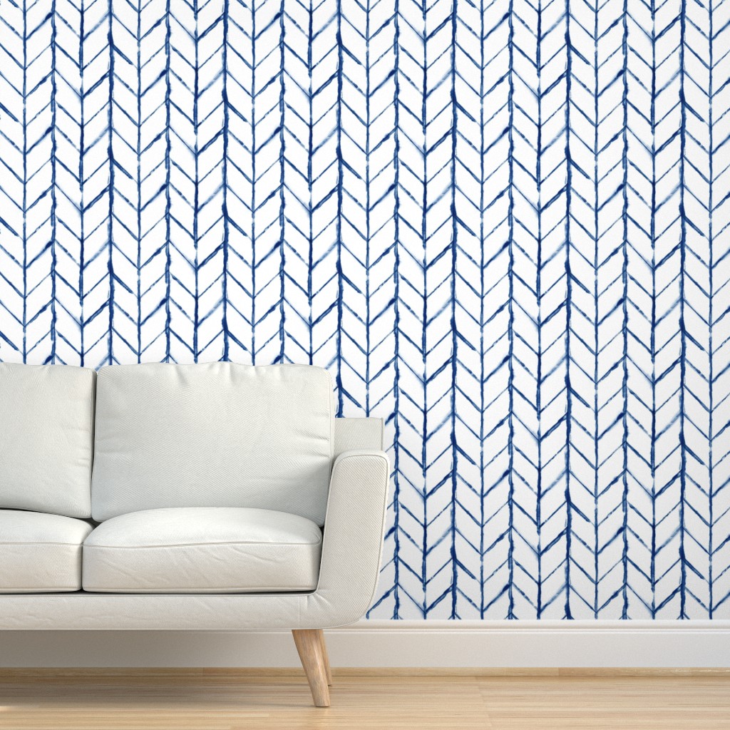 Shibori Braids - Indigo on White Wallpaper | Shutterfly