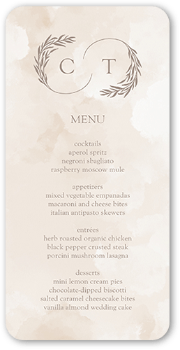 Reflective Rings 4x8 Wedding Menu by Yours Truly | Shutterfly