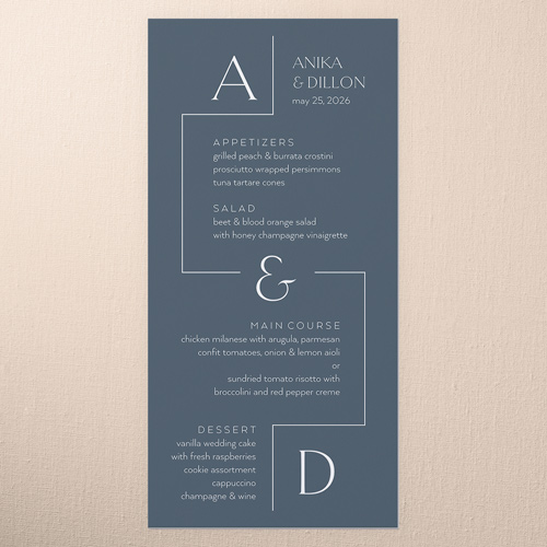 Modern Line 4x8 Wedding Menu by Sarah Hawkins Designs | Shutterfly