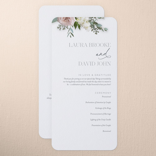 Classic Bouquet 4x8 Wedding Program by Petite Lemon | Shutterfly