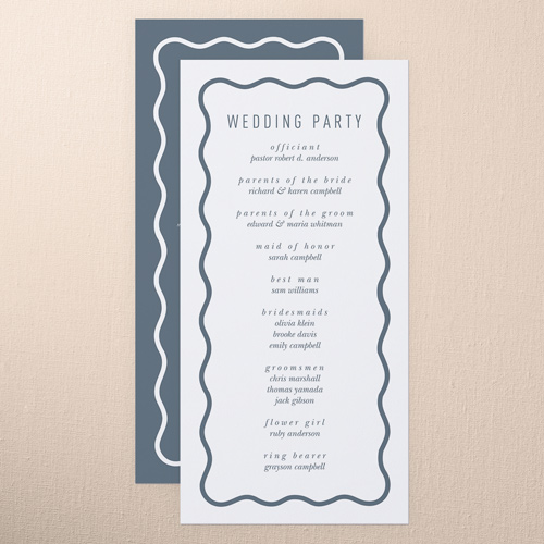 Wavy Foil Frame 4x8 Wedding Program by Yours Truly | Shutterfly