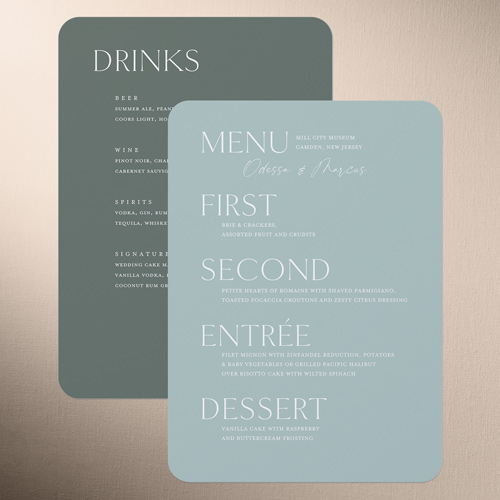Staggered Type 5x7 Wedding Menu by Lady Jae | Shutterfly