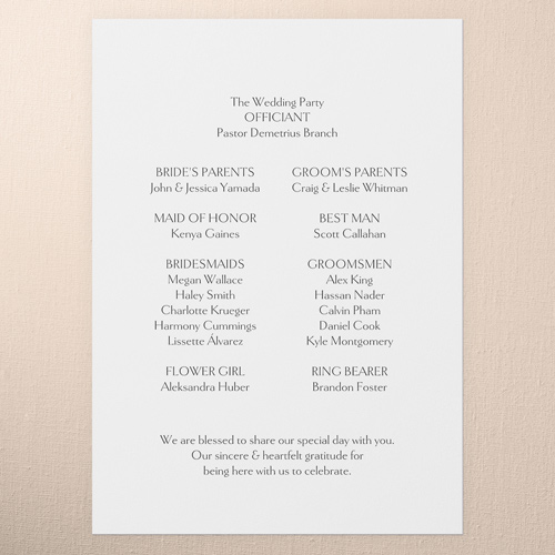 Gleaming Headline 5x7 Wedding Program by Stacy Claire Boyd | Shutterfly