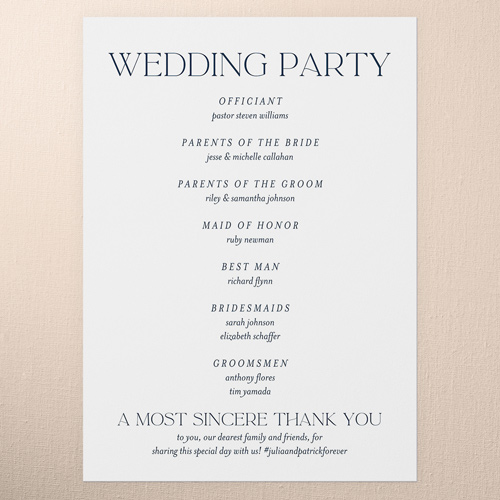Modern Flow 5x7 Wedding Program by Jill Smith | Shutterfly