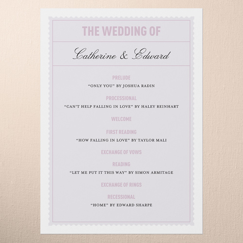 Letters Of Love 5x7 Wedding Program by Blonde Designs | Shutterfly