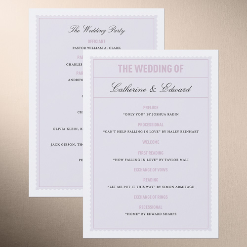 Letters Of Love 5x7 Wedding Program by Blonde Designs | Shutterfly