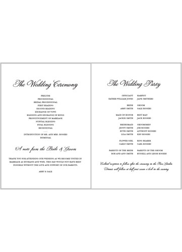 Adorned Arc 5x7 Folded Wedding Program by Sarah Hawkins Designs ...