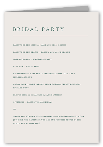 Fancy Feature 5x7 Folded Wedding Program by Lady Jae | Shutterfly