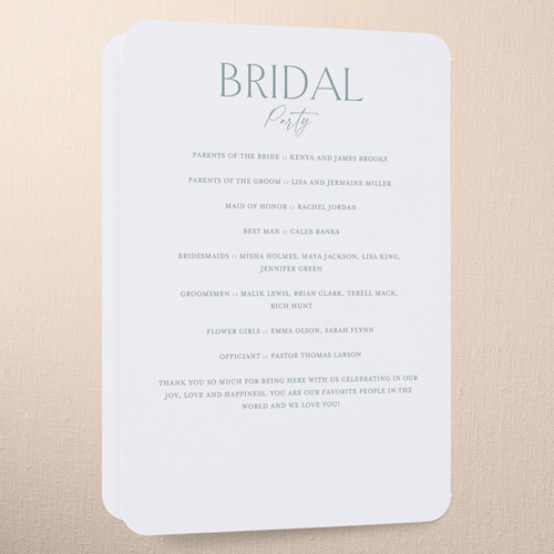 Staggered Type 5x7 Folded Wedding Program by Lady Jae | Shutterfly