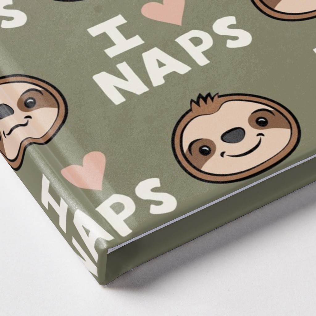I Heart Naps - Cute Sloths - Olive Green Journal | Shutterfly